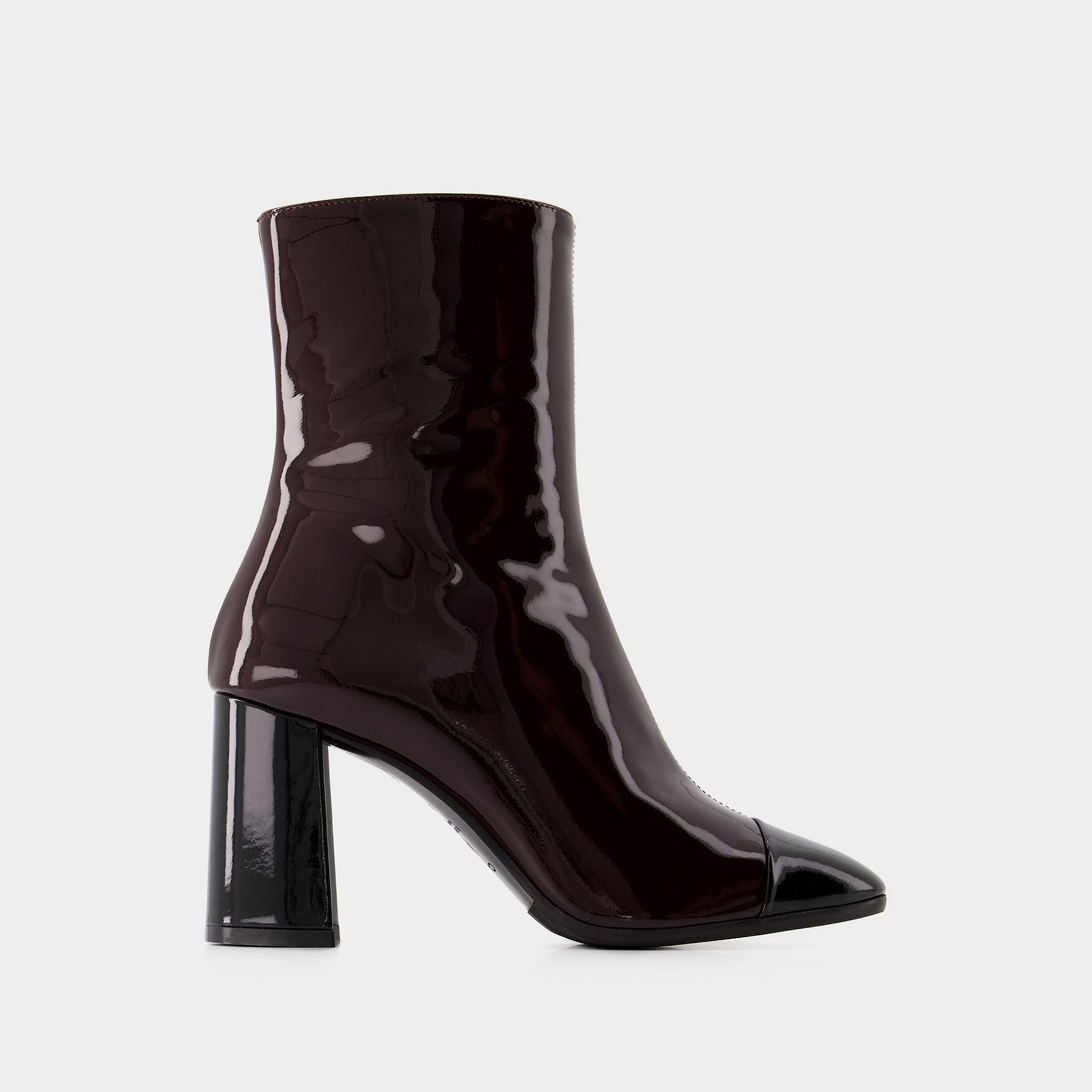 Bottines Donna - Carel - Cuir Verni - Marron/Noir