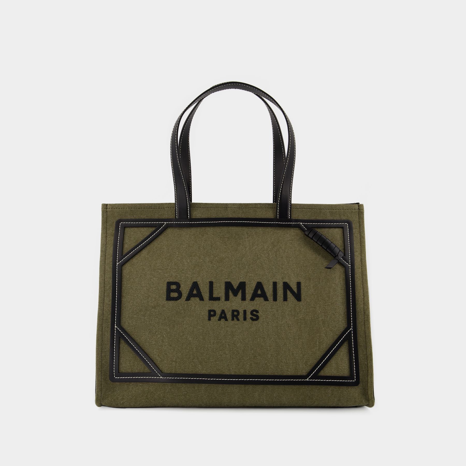 Tote bag B-Army Medium - Balmain - Toile - Kaki