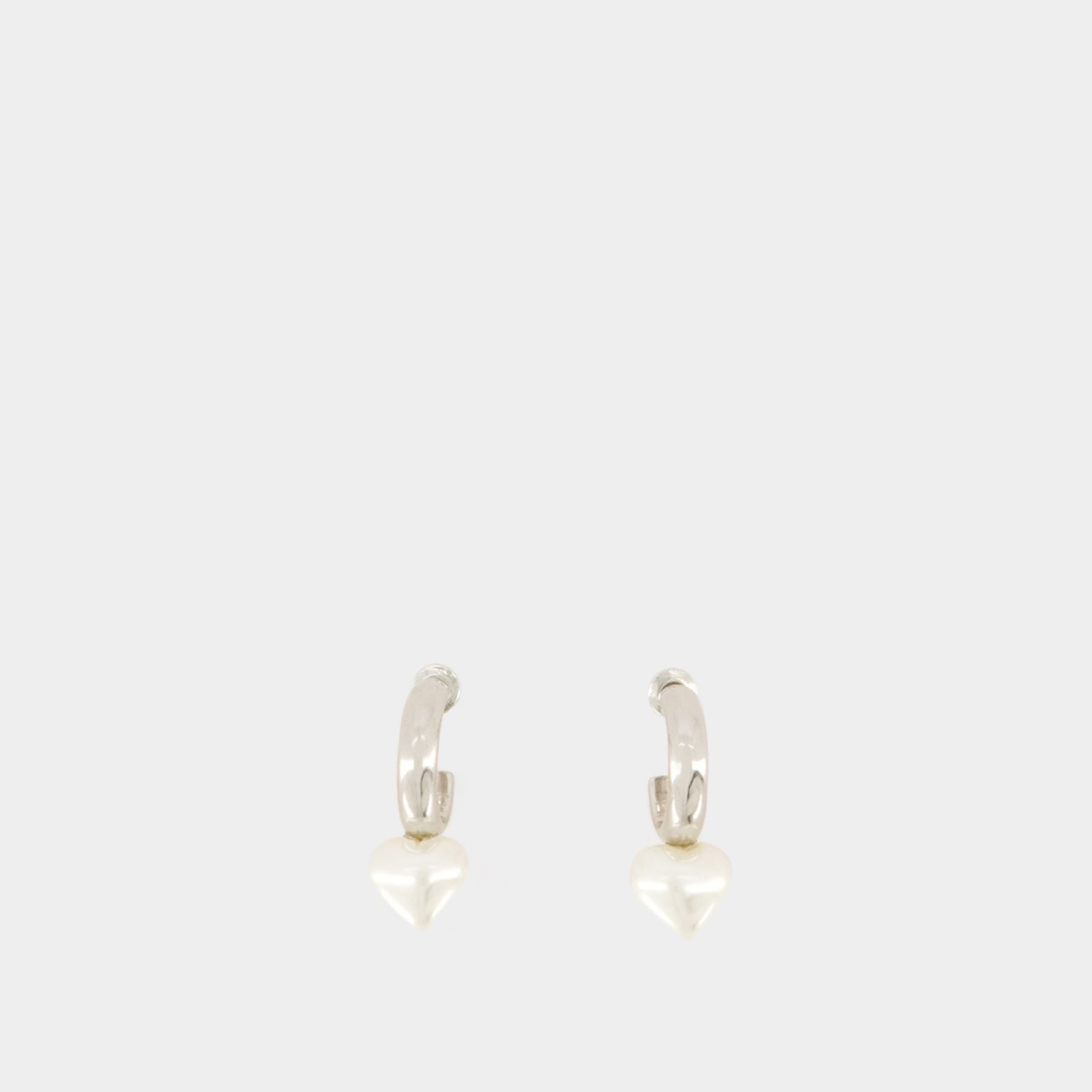 Boucles D'Oreille Mini Heart Hoop - Simone Rocha - Beige