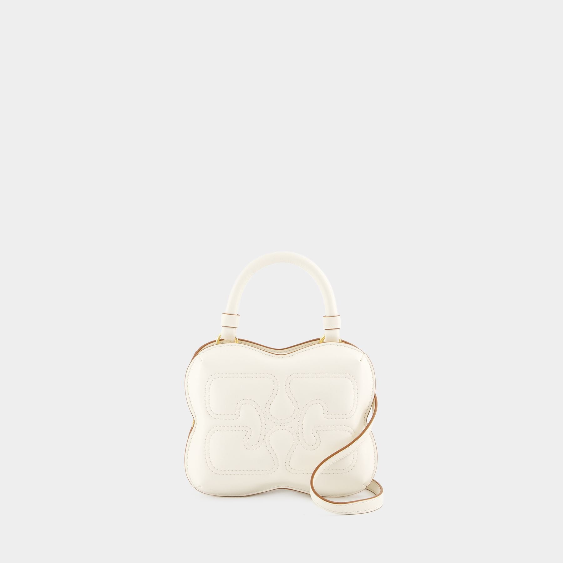 Sac À Bandoulière Butterfly Small - Ganni - Cuir - Blanc