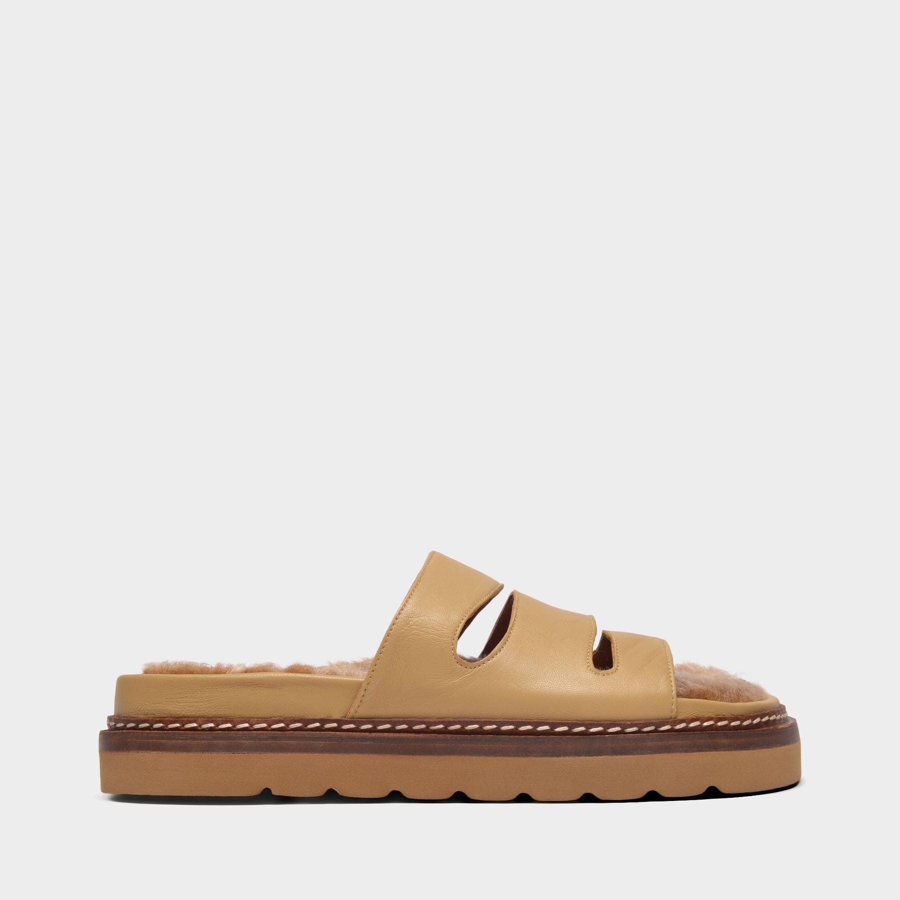 Sandales Maggie en Cuir Lisse Beige
